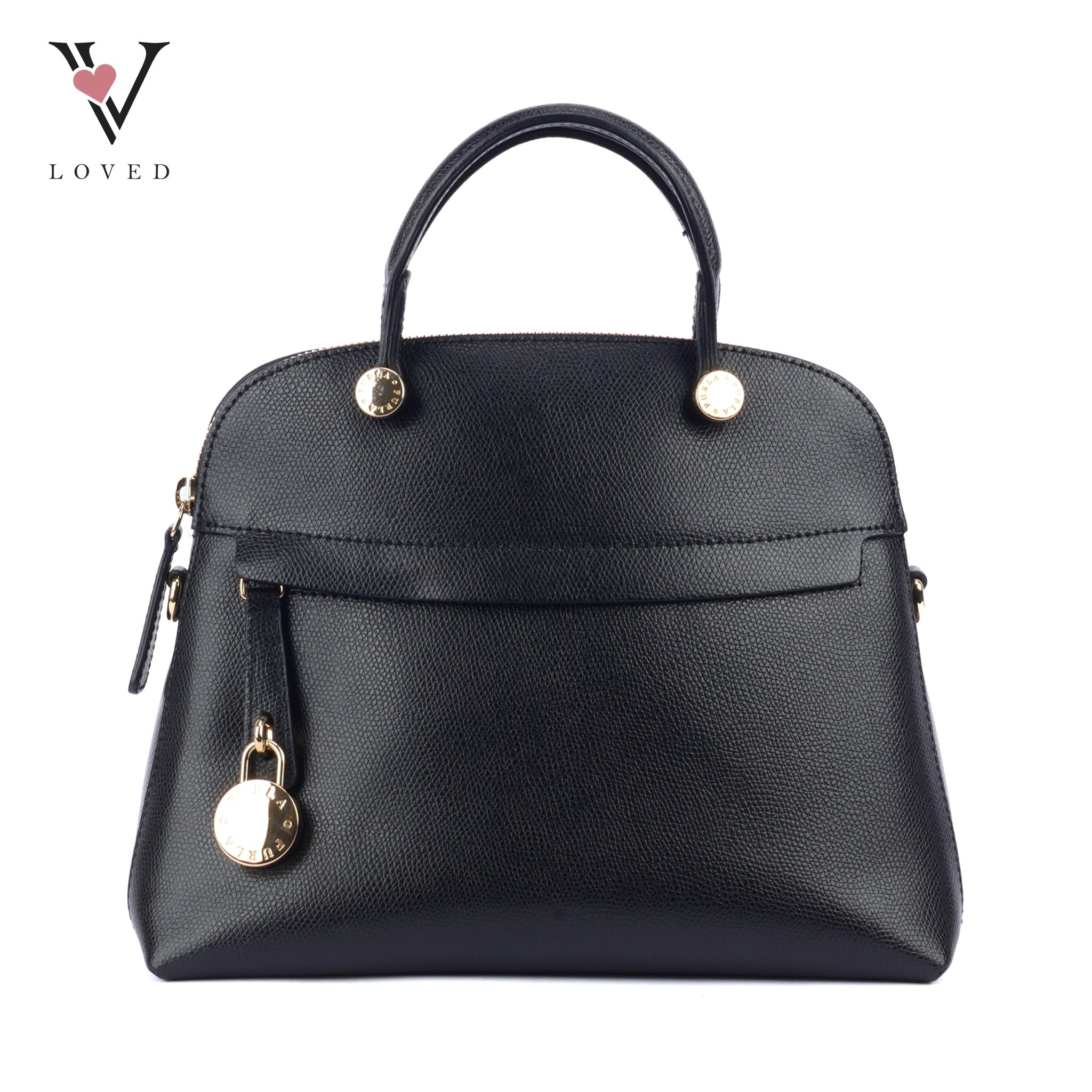 Furla Piper Dome Satchel Handbag in Black Leather – Vloved.ph